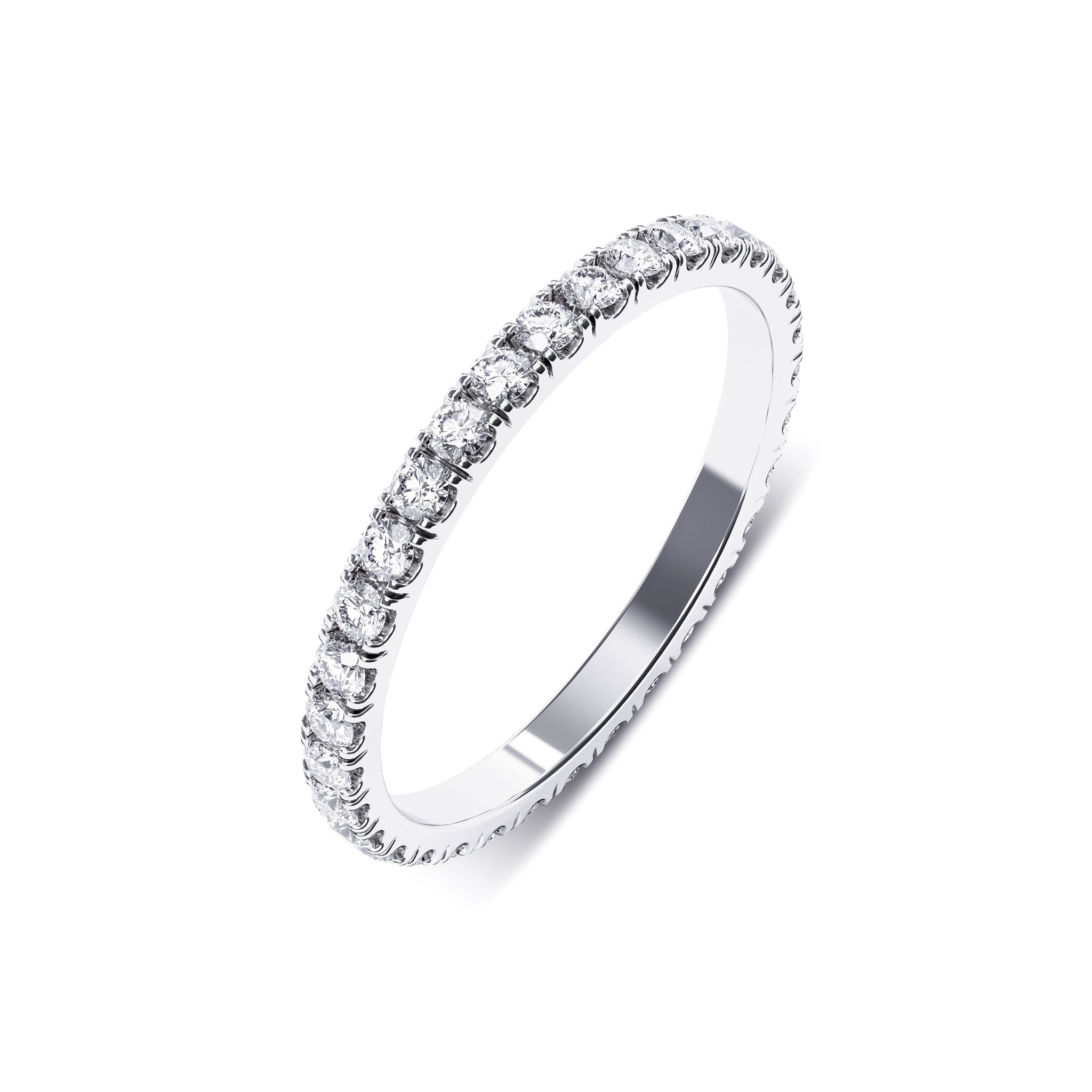 Eternity Classic Round Cut Lab-Grown Diamond Ring | S925 Sterling Silver Band with Rose Gold ...