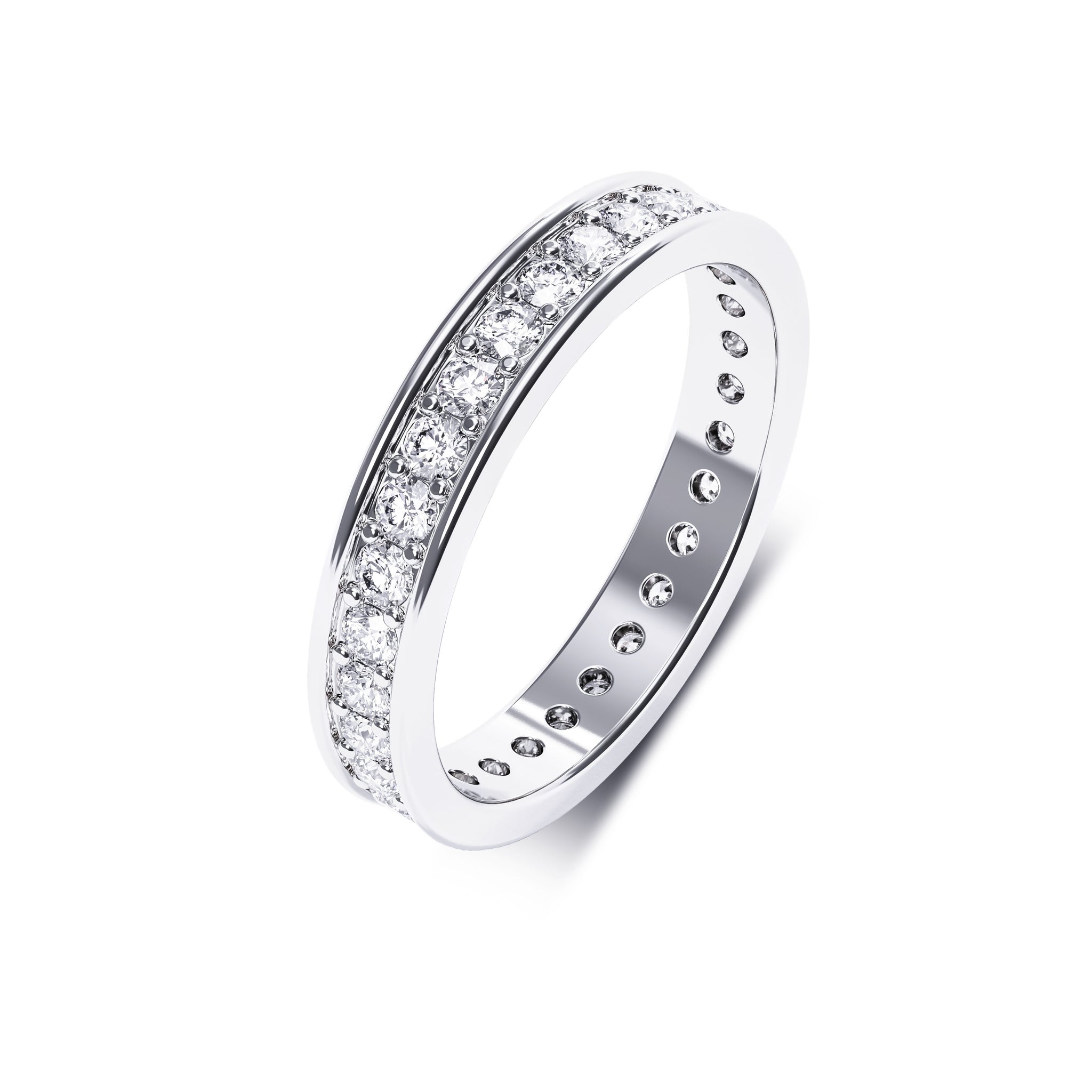 The Harmony Moissanite Ring | Round Cut Moissanite Band in S925 Sterling Silver | Moissanite ...