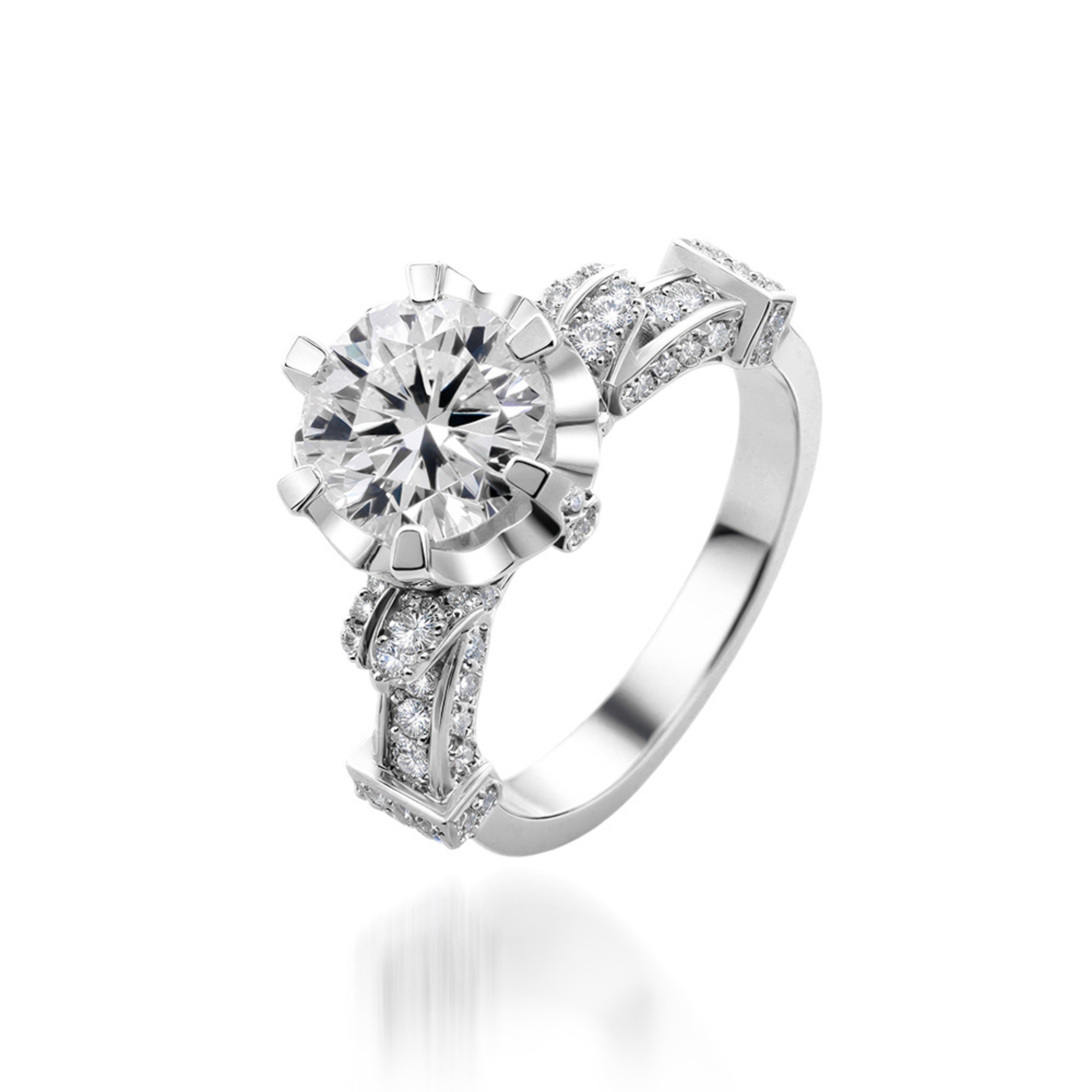 Vintage Moissanite Engagement Rings | 2CT Round Cut 6 Prong Design ...