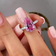 The Celina 3CT Pear Cut Pink Moissanite Diamond Engagement Ring | 18K ...